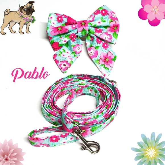 Pablo | Dog | 3 For 5 Pablo Floral Cotton Dog Bow Tie Leash Set | Poshmark